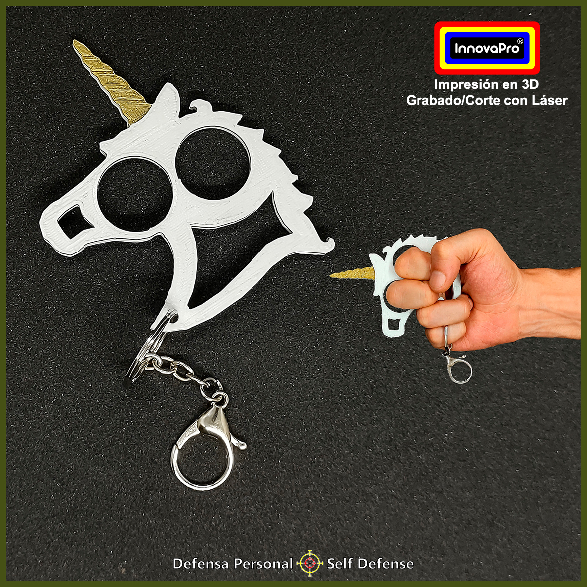 Файл STL Self Defense Key Ring (Unicorn) 🔑・Модель для загрузки и 3D ...