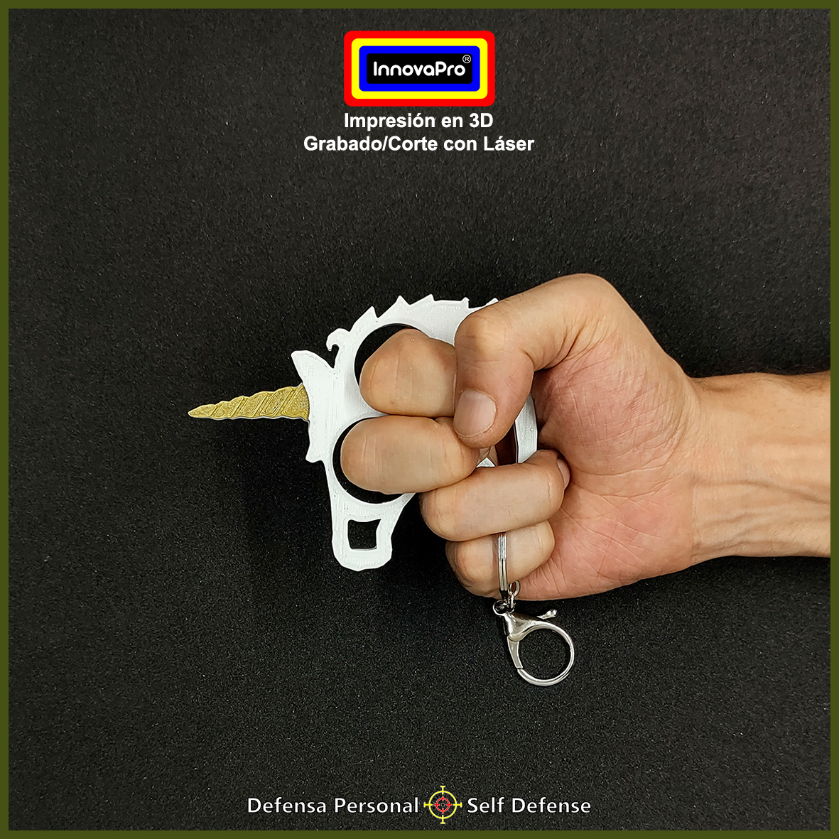 Файл STL Self Defense Key Ring (Unicorn) 🔑・Модель для загрузки и 3D ...