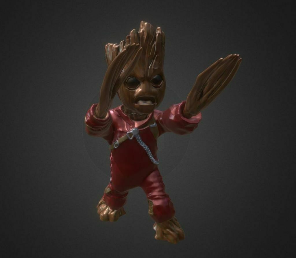 Free OBJ file BABY GROOT WITH RAVAGER CLOTHES 👶 ・Model to download and ...