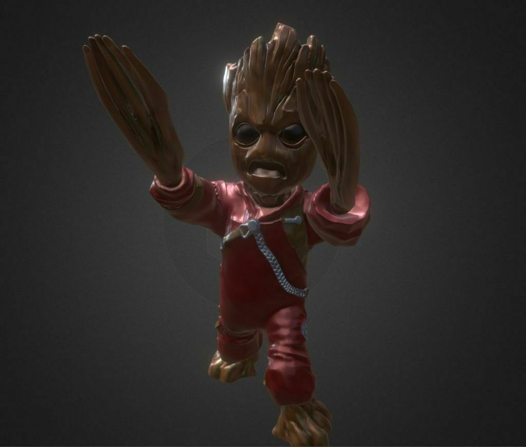 Free OBJ file BABY GROOT WITH RAVAGER CLOTHES 👶 ・Model to download and ...