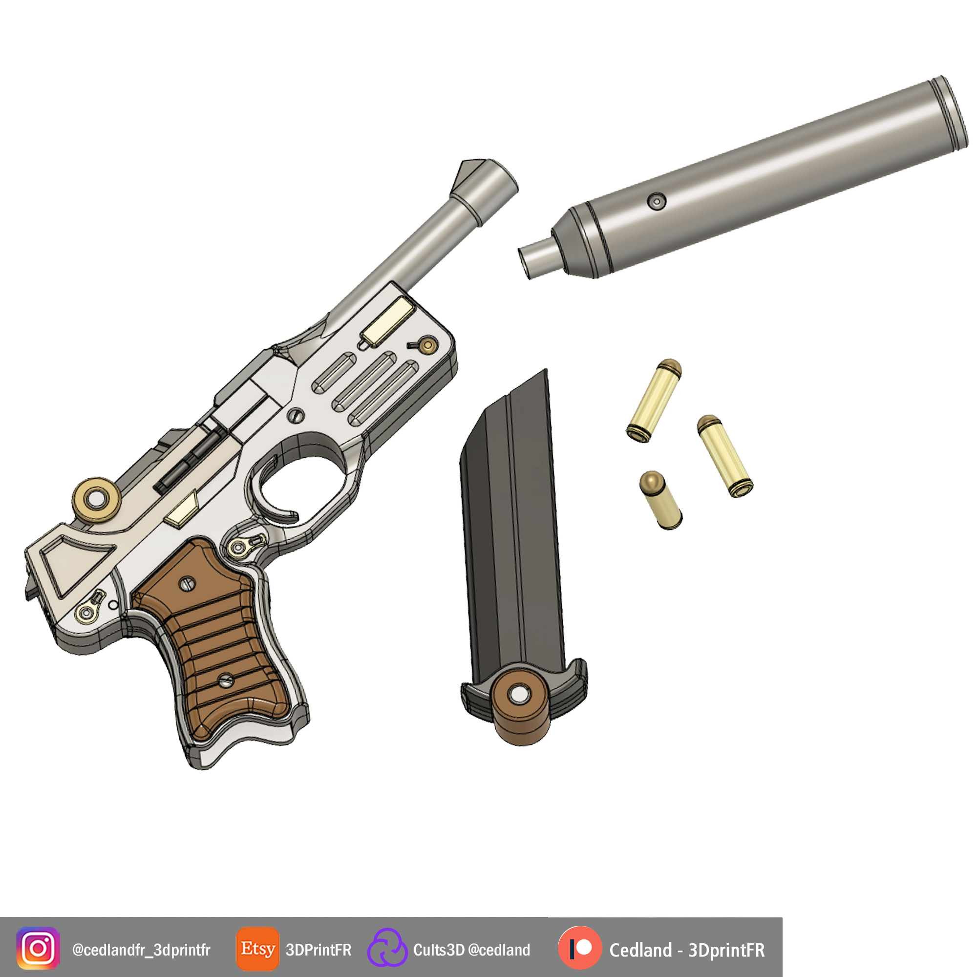 Файл STL Valorant réplique 1:1 FanArt du Ghost Skin Infantry 👻・Модель ...