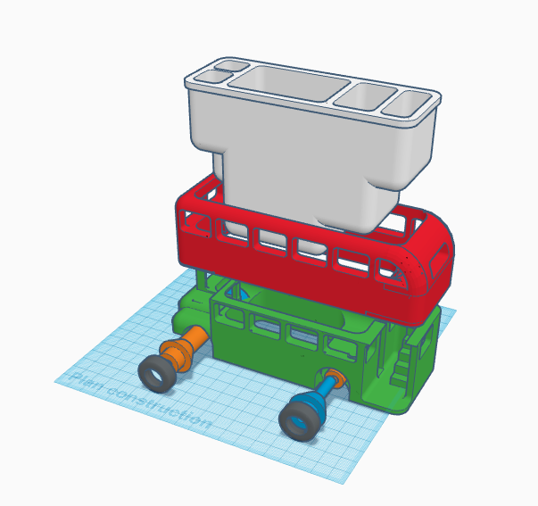 STL file London Bus Doubledeck Routemaster desk organizer (Boite à ...