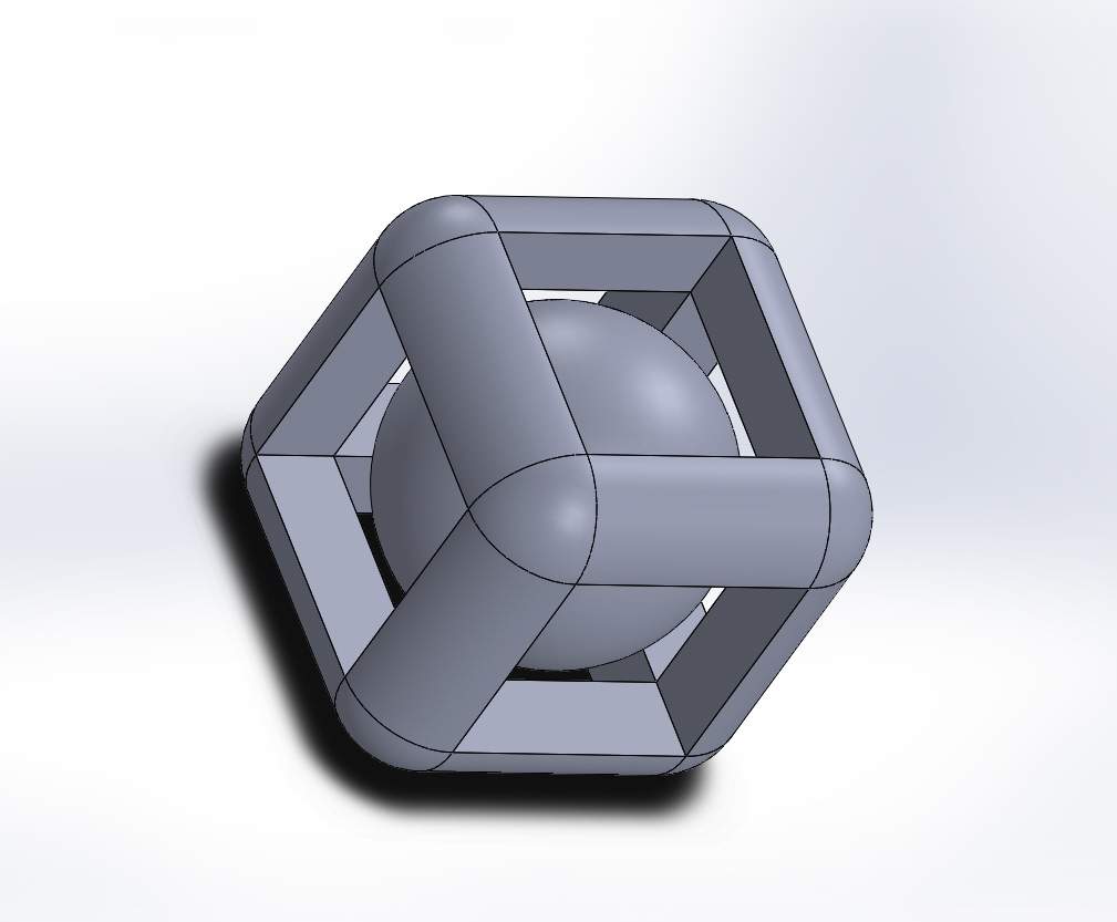 STL file Hollow ball in a cube 🎨 ・Model to download and 3D print・Cults