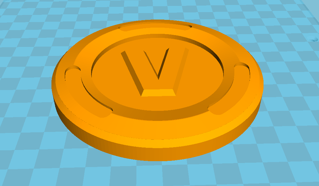 📱 V Buck Fortnite・Free STL File for ・Cults