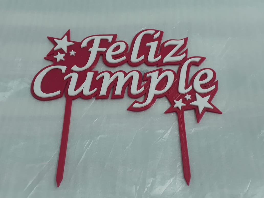 🎂 Topper Feliz cumpleaños・Archivo STL Gratis para ・Cults
