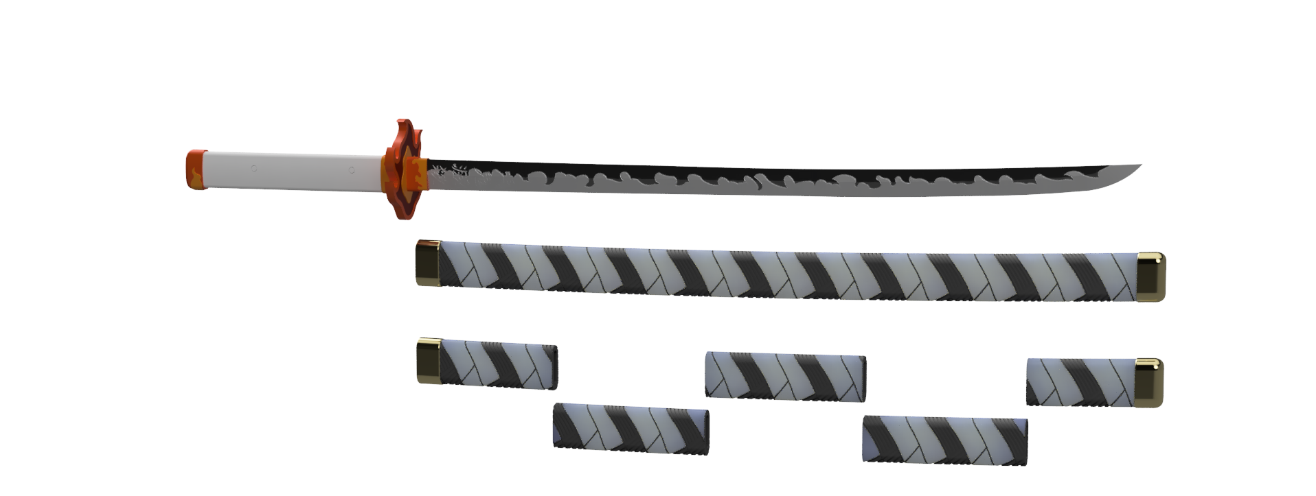STL file katana of Kyojuro Rengoku from Kimetsu no Yaiba / Demon Slayer ...