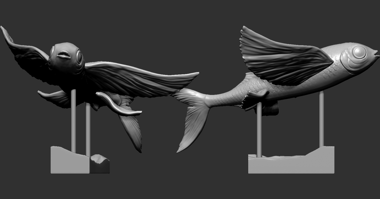 STL file Flying fish 🐠 (OBJ)・Model to download and 3D print・Cults