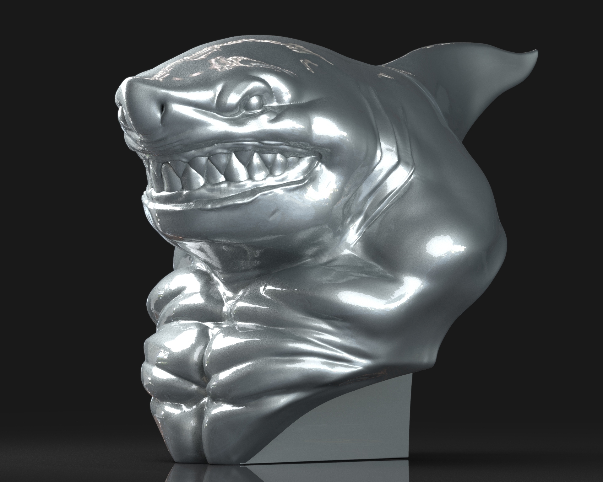 STL file Shark Portrait 🦈 (OBJ)・3D printable model to download・Cults
