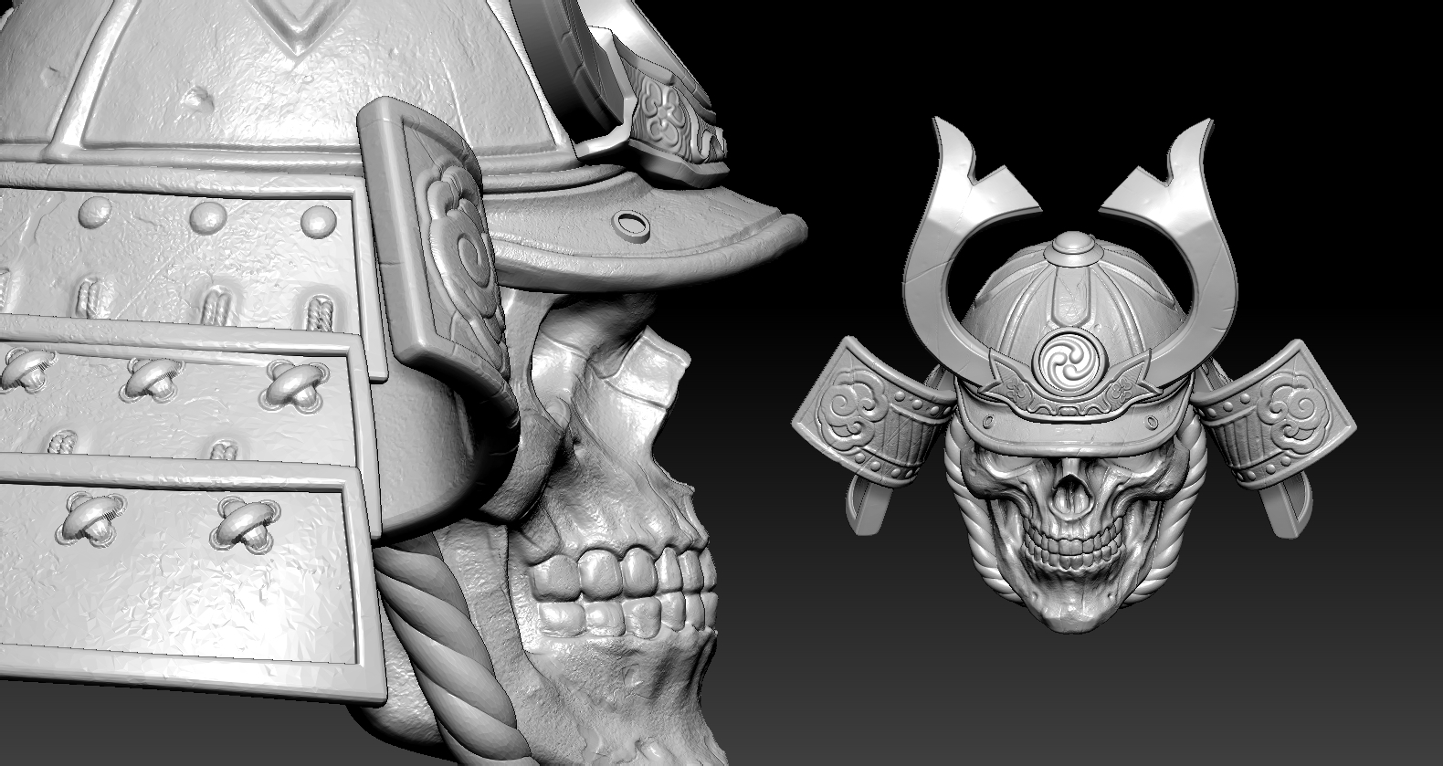 💀 Skull Samurai・ STL File for ・Cults