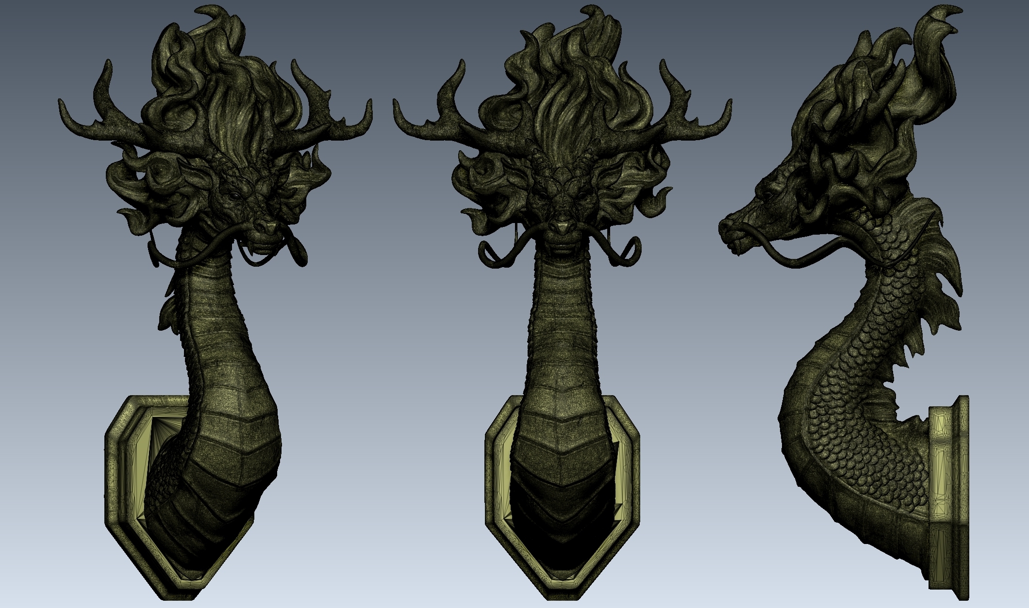 🐉 Dragon Portrait・Free STL File for ・Cults