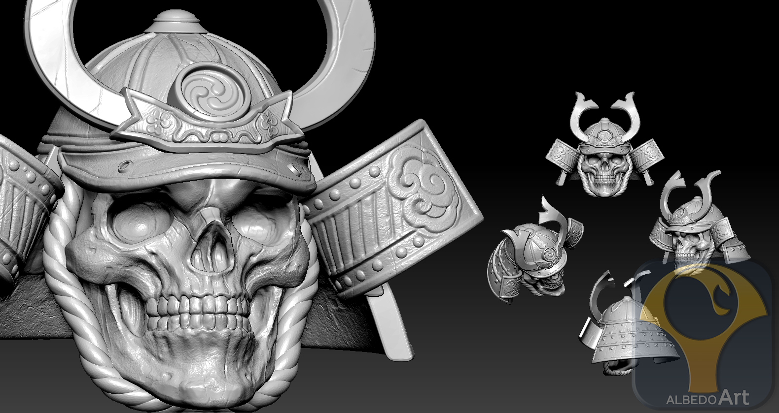 💀 Skull Samurai・ STL File for ・Cults