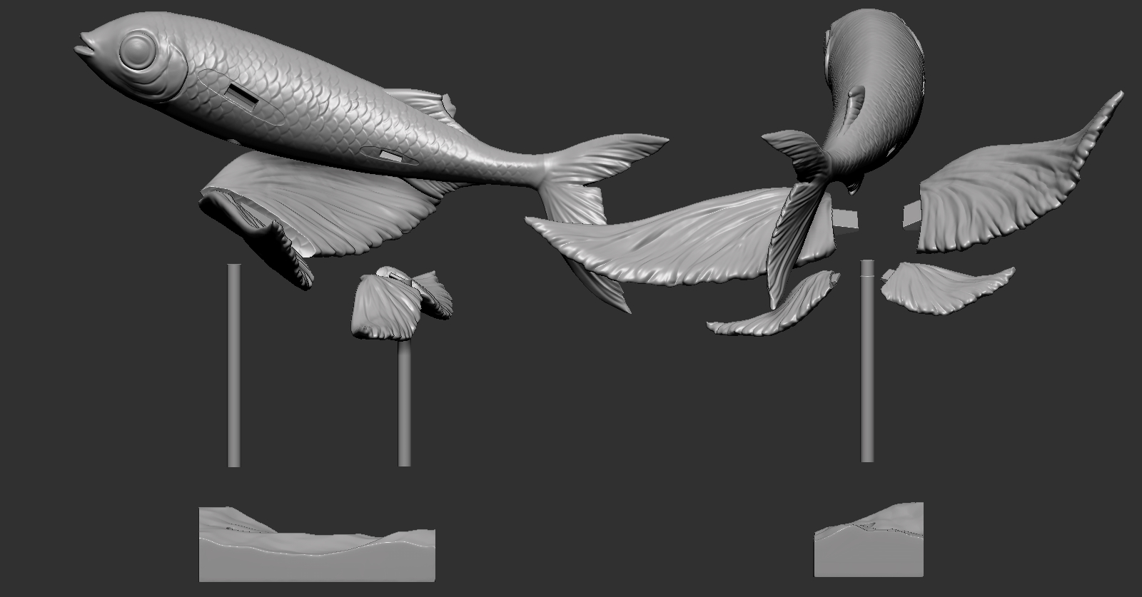 STL file Flying fish 🐠 (OBJ)・Model to download and 3D print・Cults