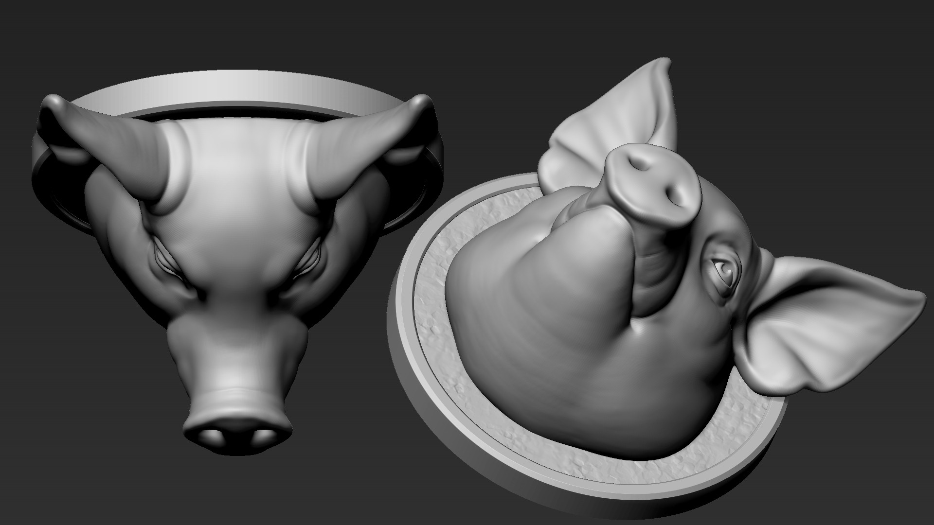 🐖 Pig Head・ STL File for ・Cults