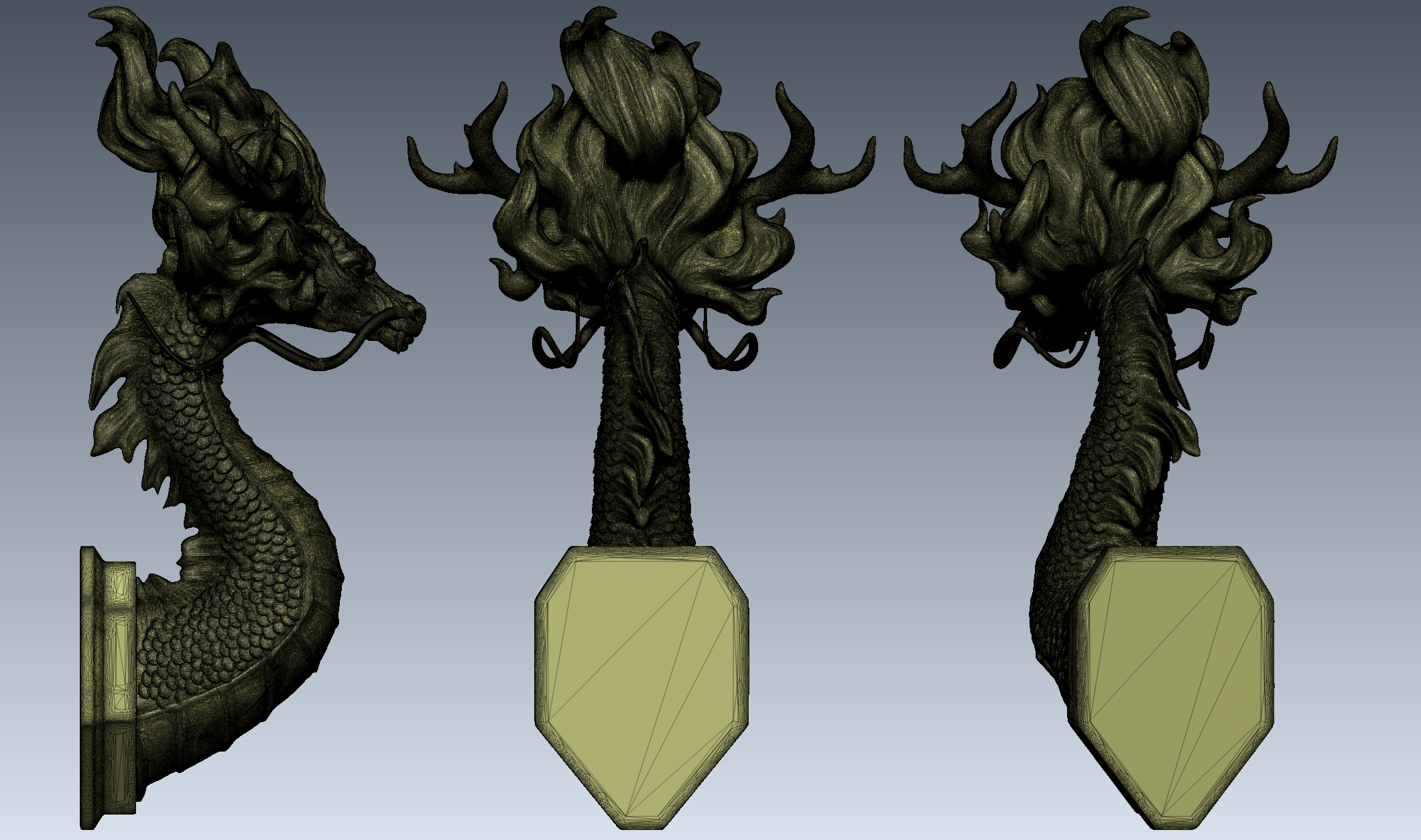 🐉 Dragon Portrait・Free STL File for ・Cults