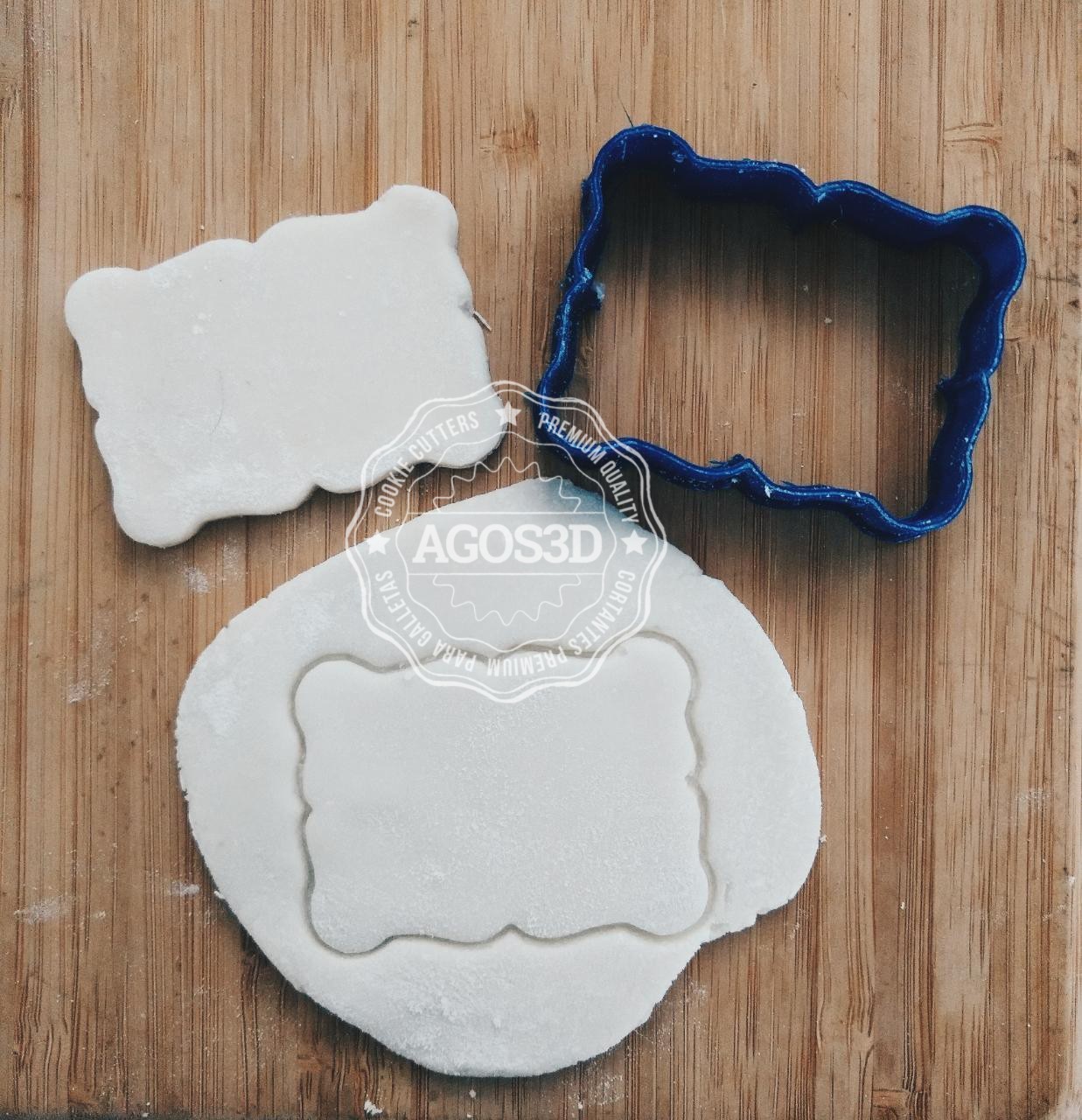 STL file Plaque cookie cutter - cookie cutter plate or fondant - retro ...