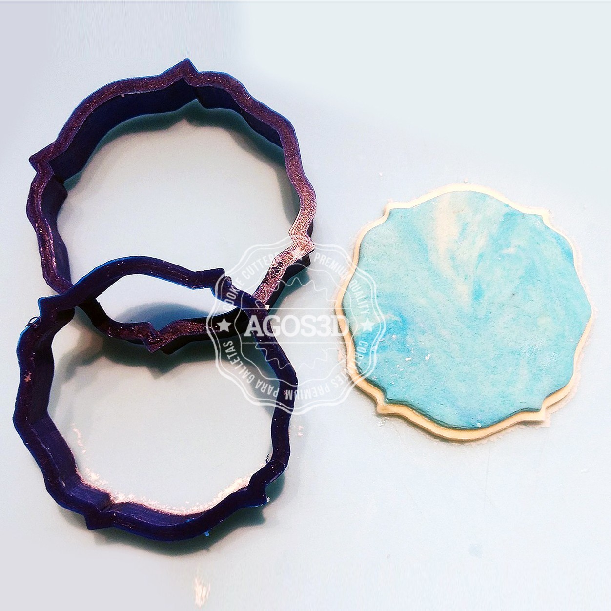 STL file Plaque cookie cutter - cookie cutter plate or fondant - retro ...