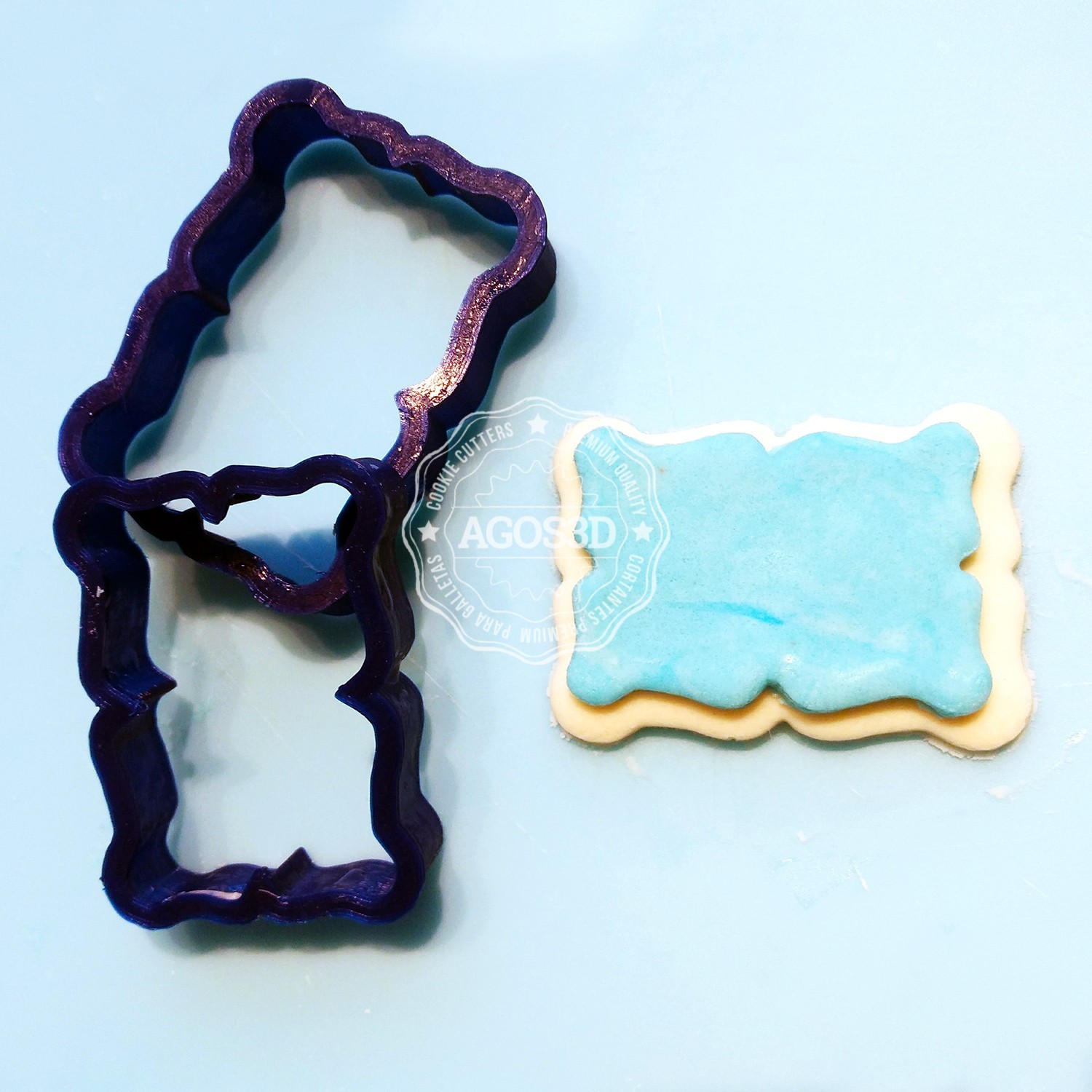 STL file Plaque cookie cutter - cookie cutter plate or fondant - retro ...