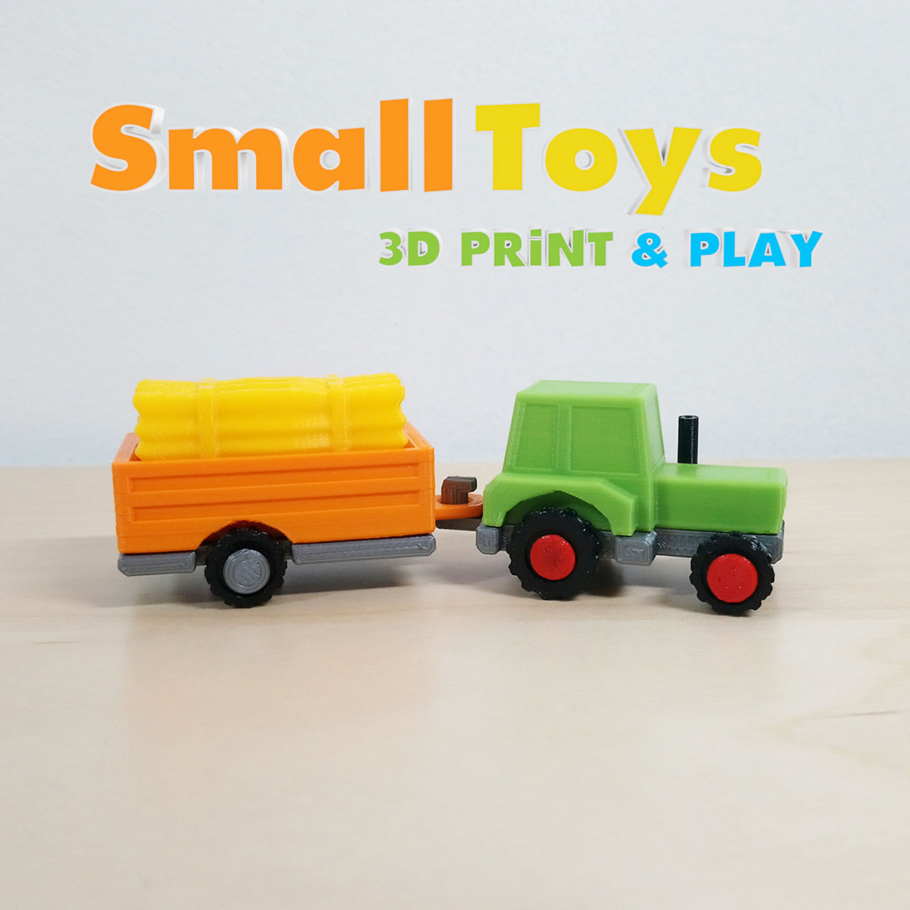 STL file SmallToys - Farm tractor and trailer 🚜 ・3D print model to ...