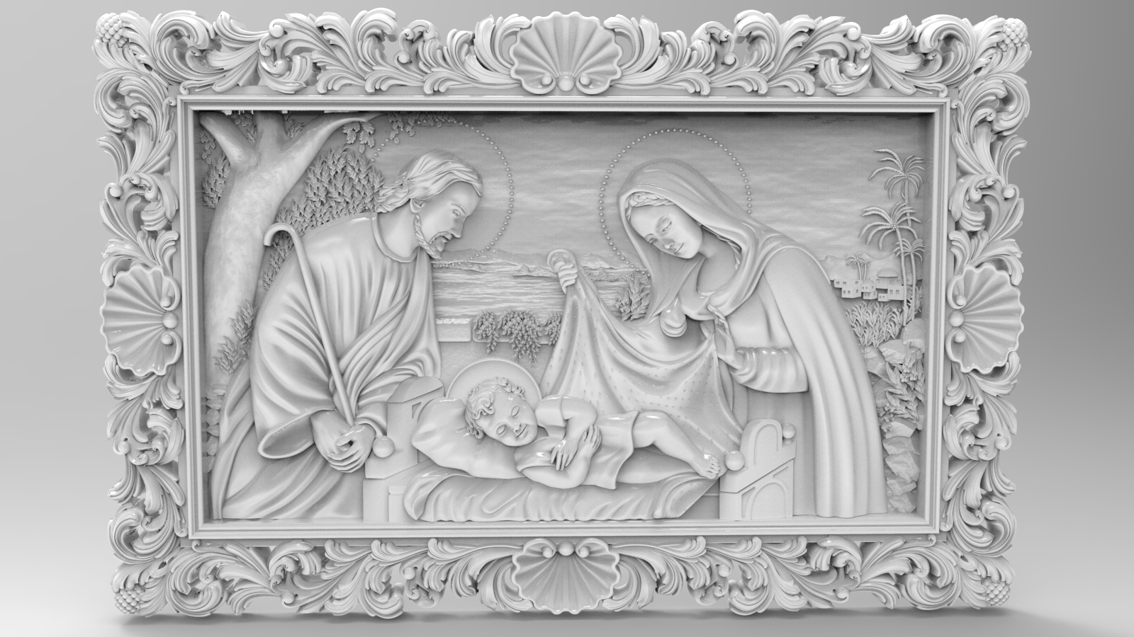 ️ Birth of jesus wall art 3d stl models for artcam and aspire・Free STL ...