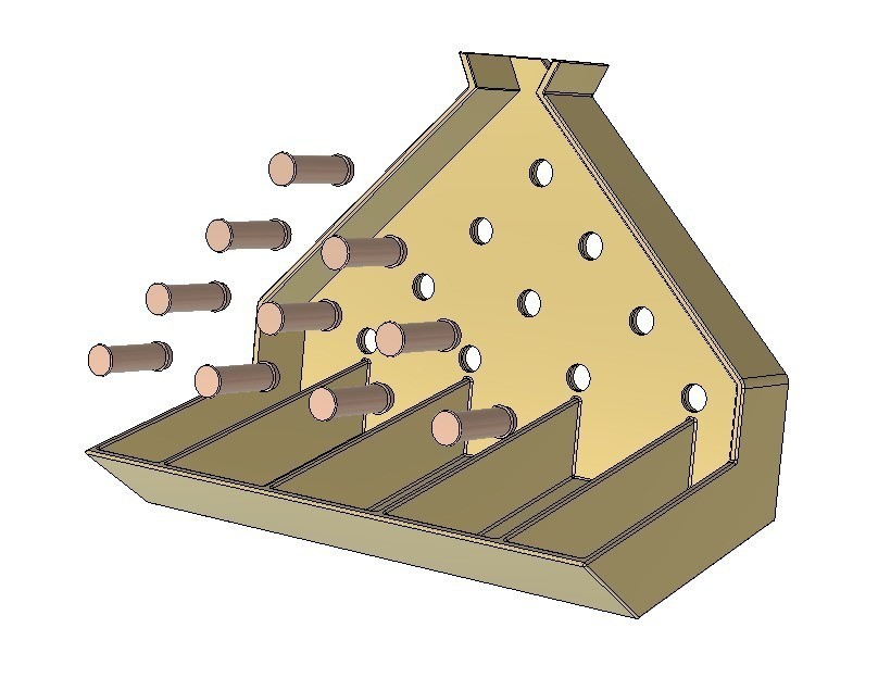 Free STL file Plinko with Replaceable Pins/Pegs (Galton Board, Binomial ...