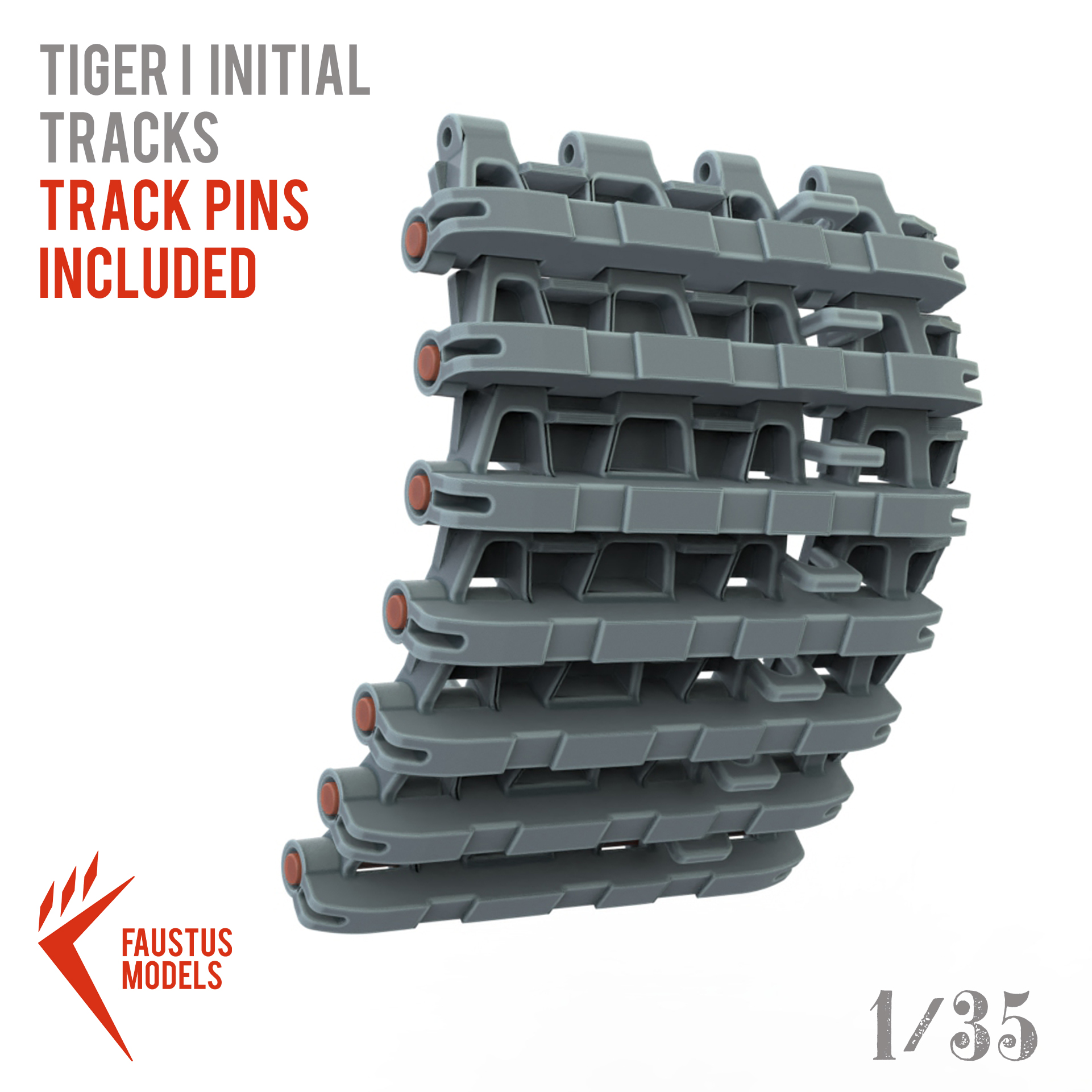 🐅 Tiger I Initial Version Tracks 3d print・ STL File for ・Cults