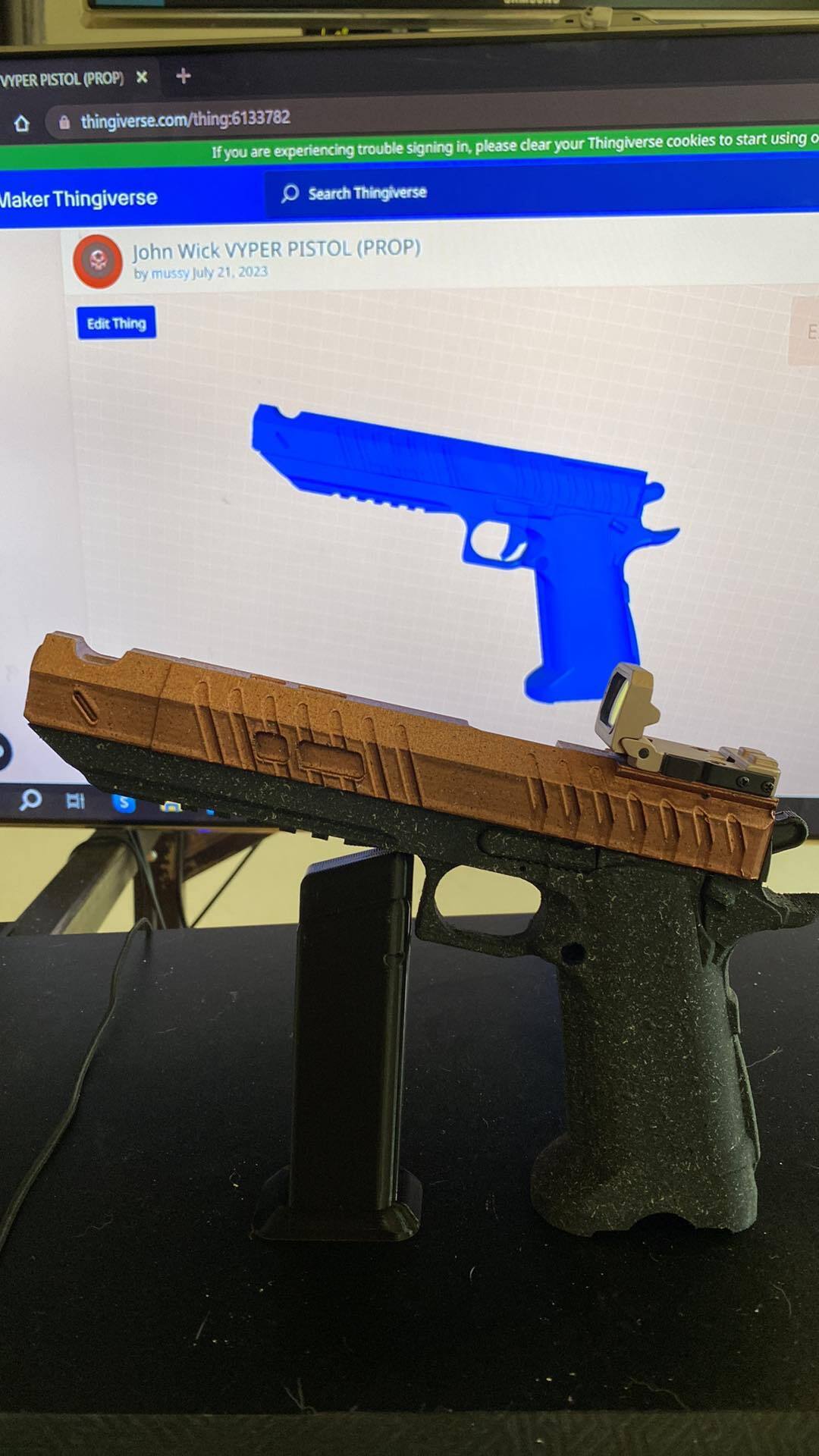 3D printing John Wick VYPER PISTOL (PROP)・Cults