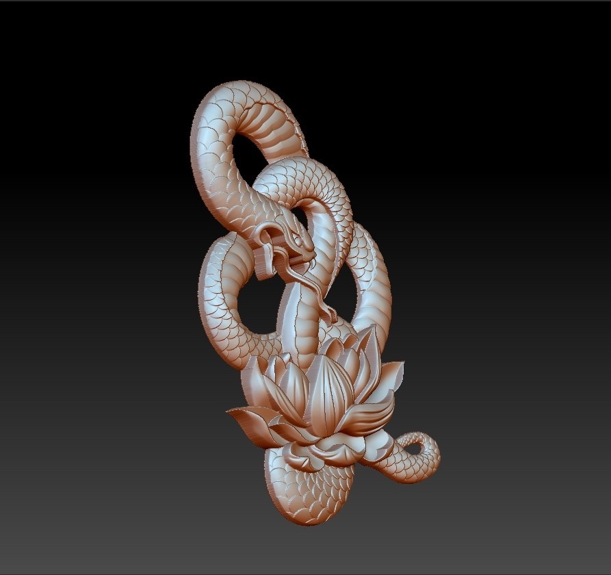 🐍 snake pendant model of bas-relief・Free STL File for ・Cults