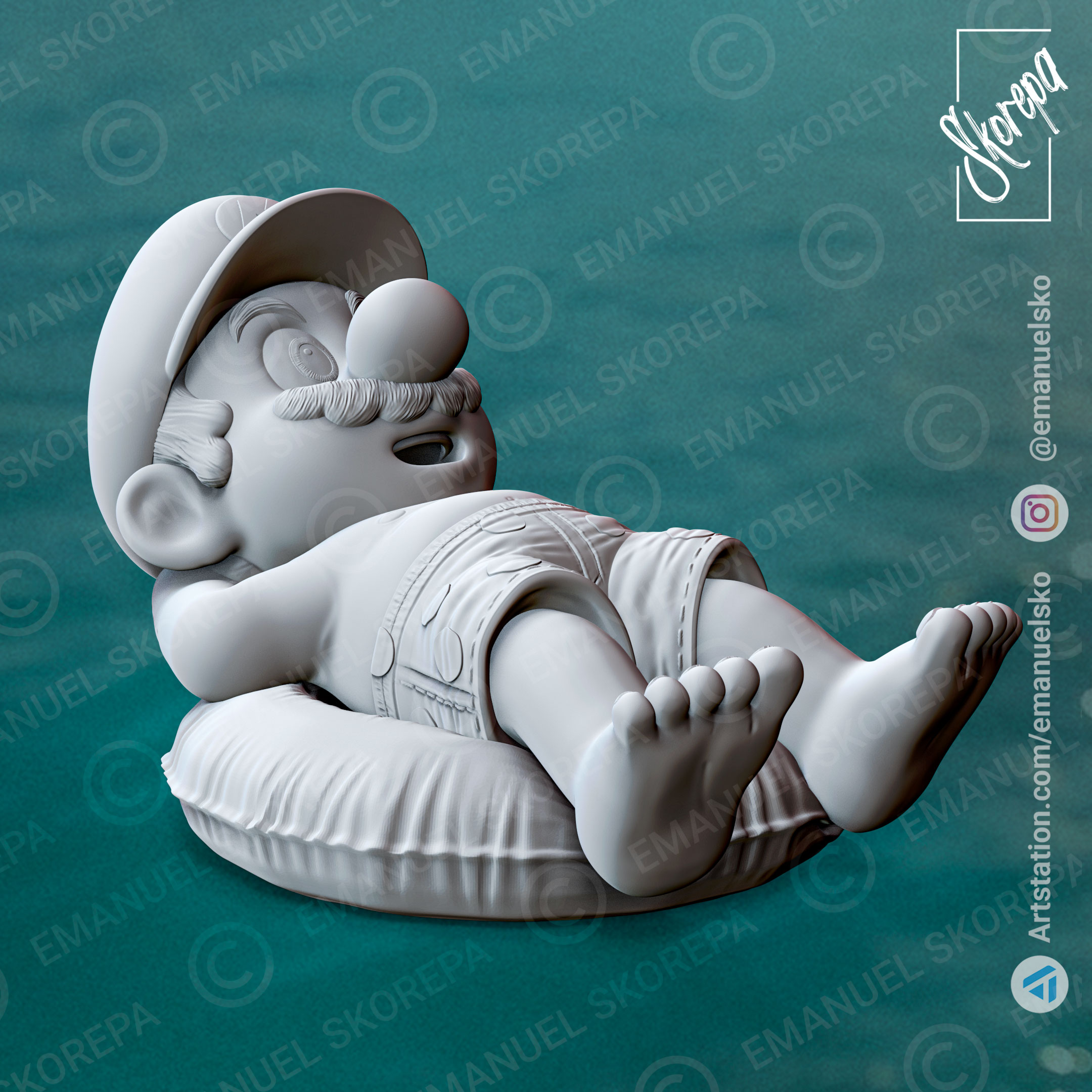 🚰 MARIO (FLOATS ON WATER)・ 3D File for ・Cults