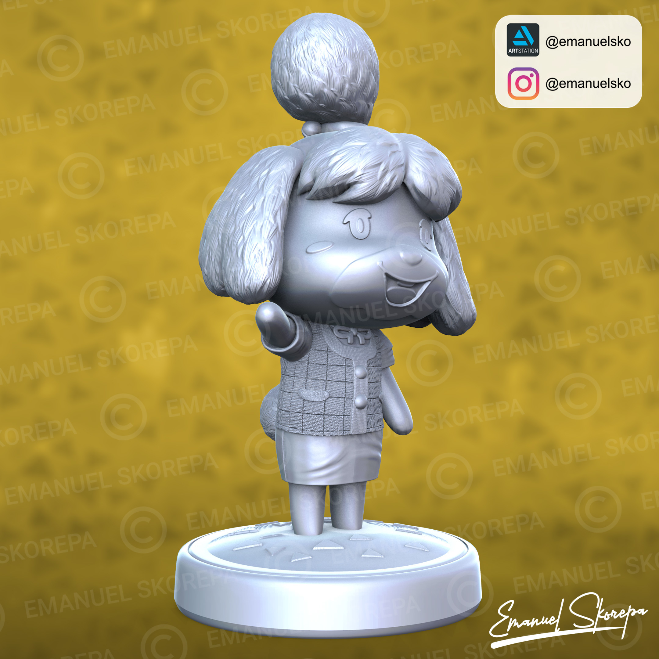 🎲 ISABELLE ANIMAL CROSSING・ 3D File for ・Cults