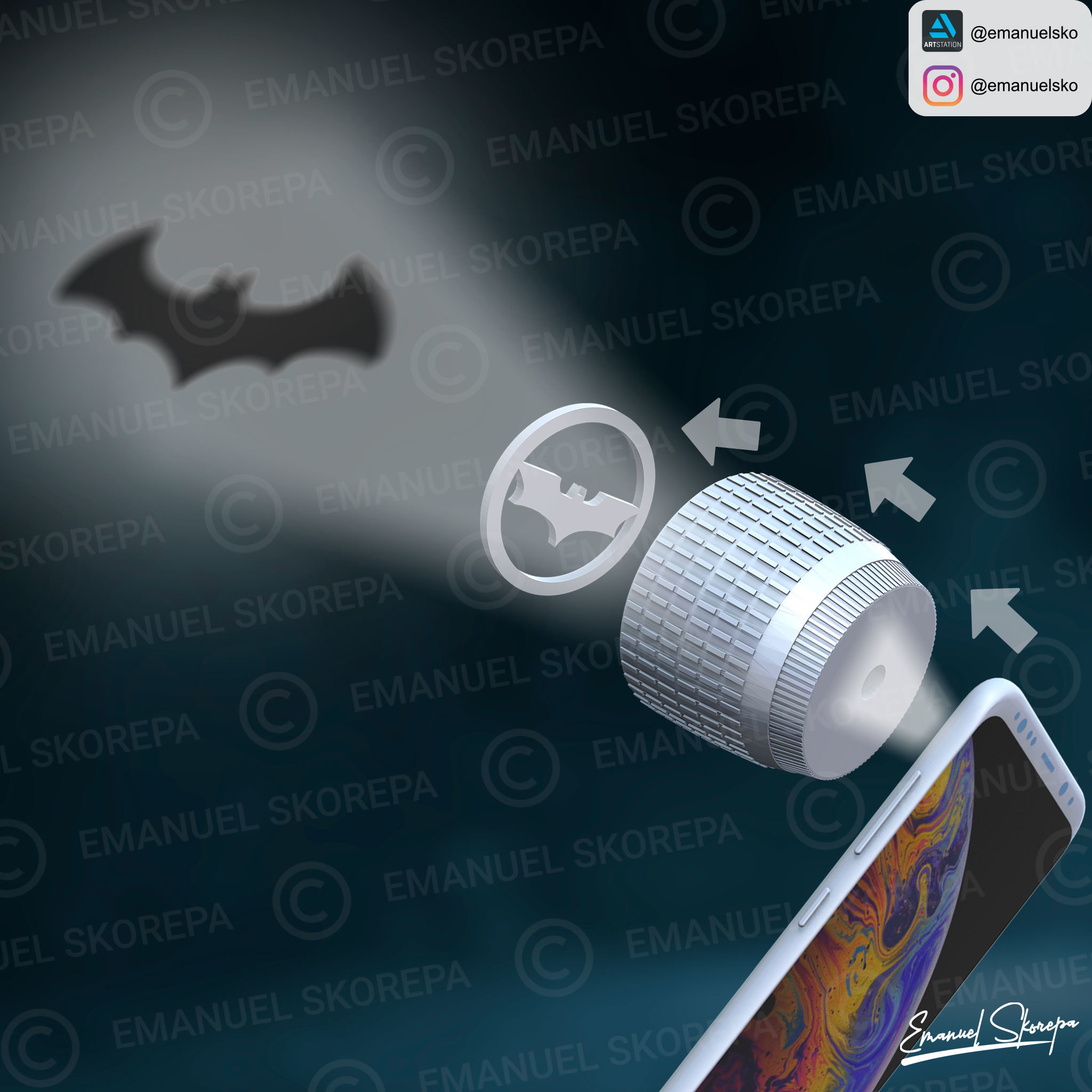 STL file Batsignal Light Projection 🦸・3D printing design to download・Cults