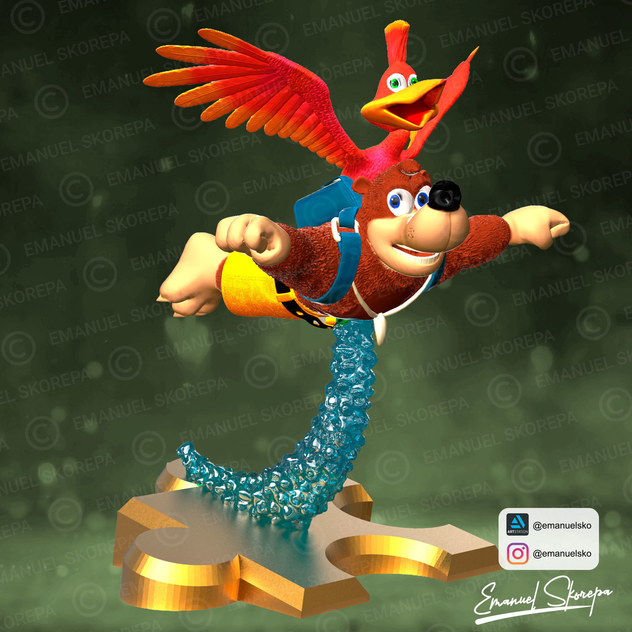 🪕 Banjo Kazooie・ STL File for ・Cults