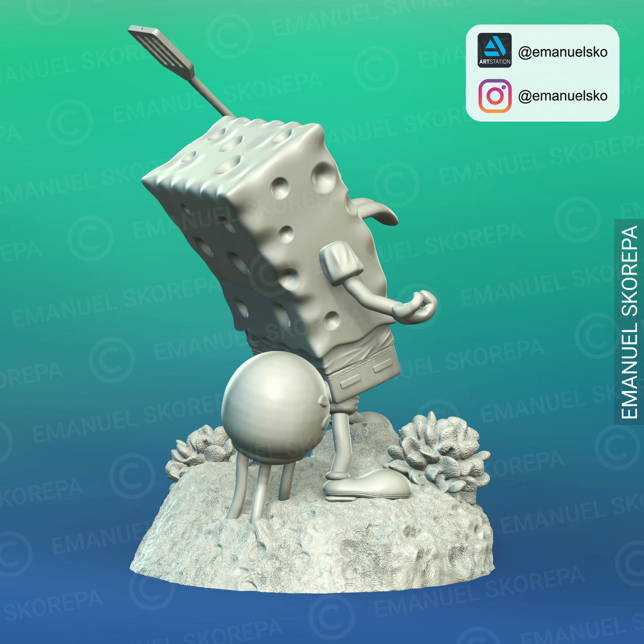 🦑 SPONGEBOB・ 3D File for ・Cults