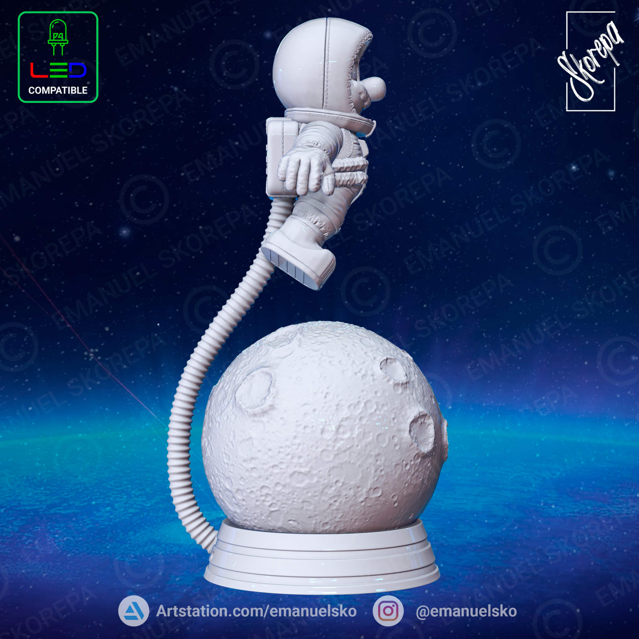 Archivo 3D Mario Astronaut Lamp 🧑‍🚀 ・Plan para descargar y imprimir en ...