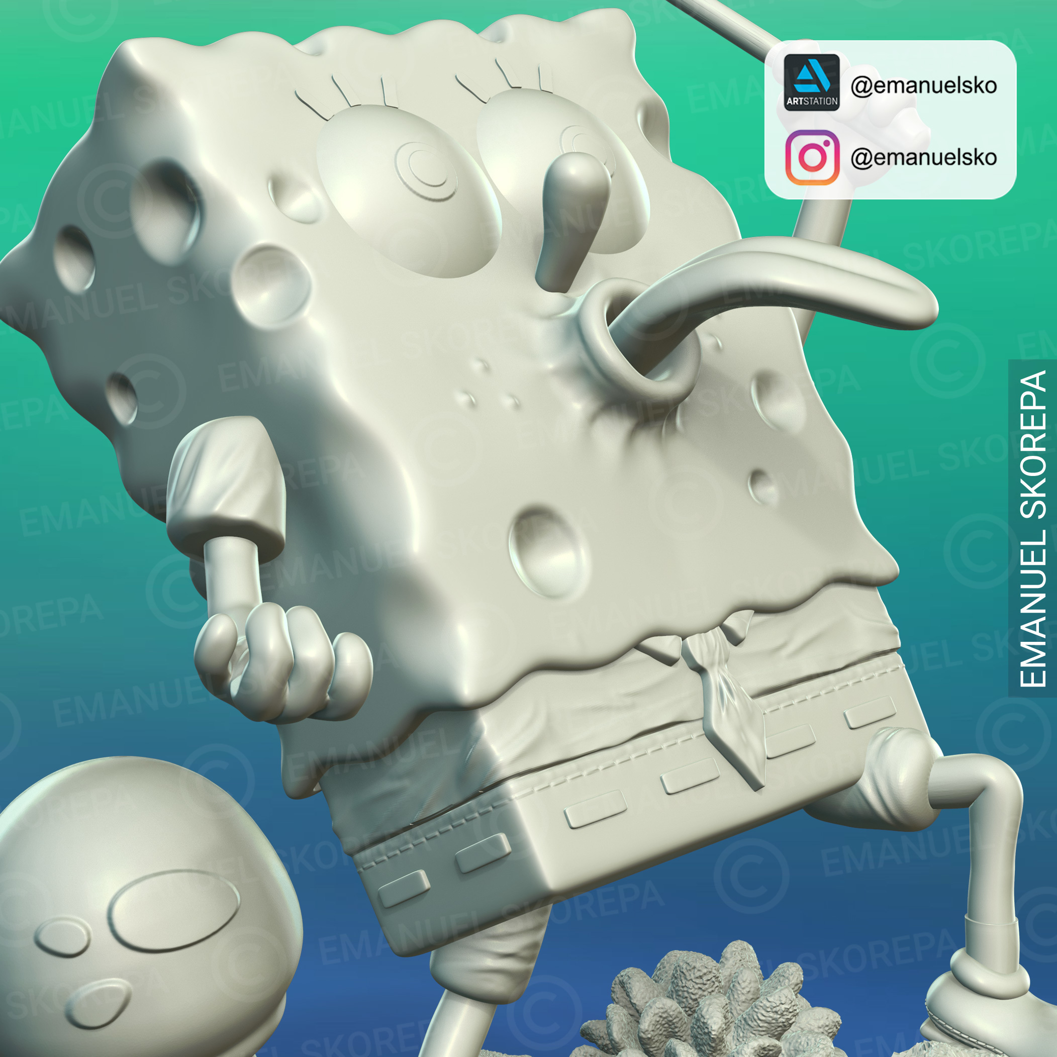 🦑 SPONGEBOB・ 3D File for ・Cults