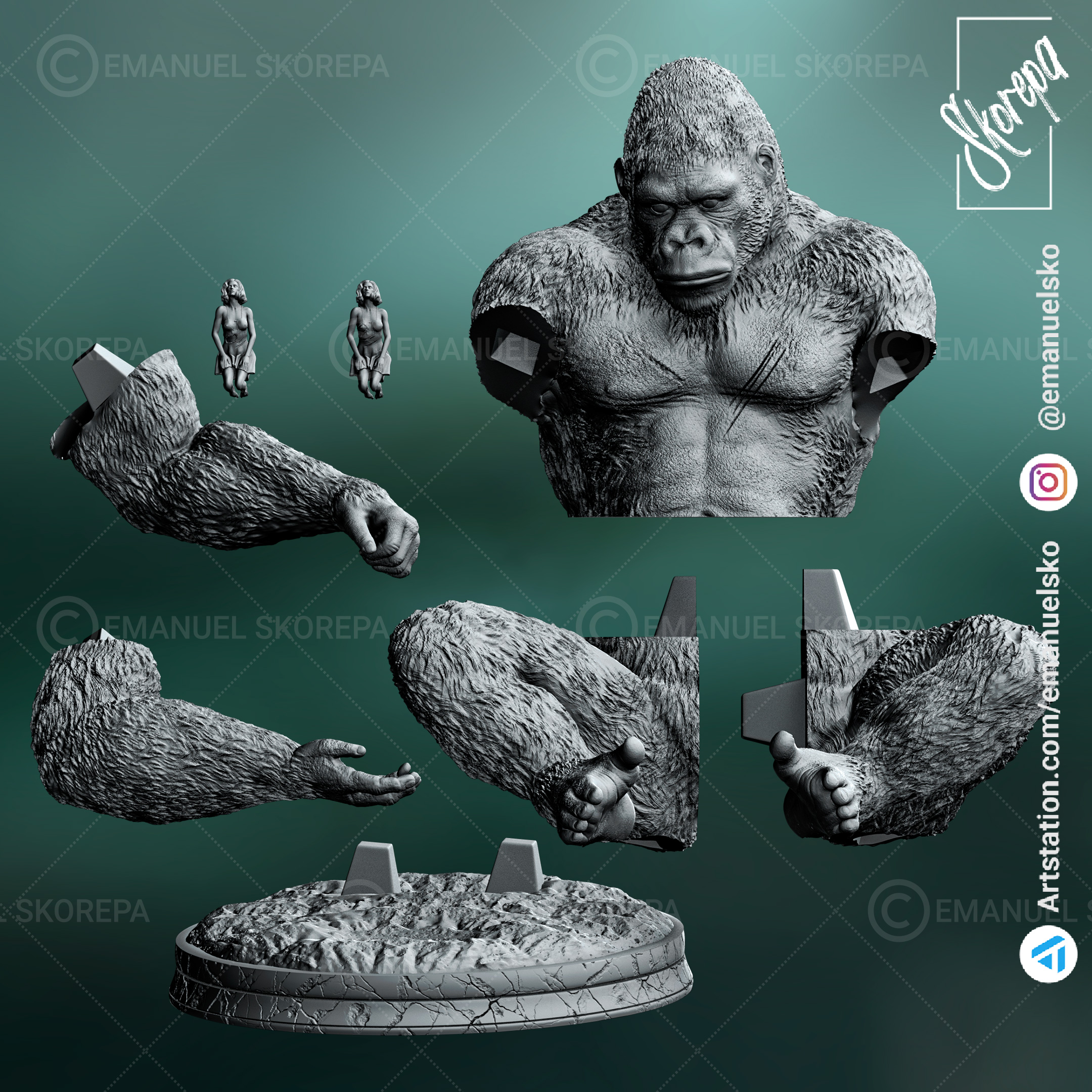 🤴 KING KONG・ 3D File for ・Cults