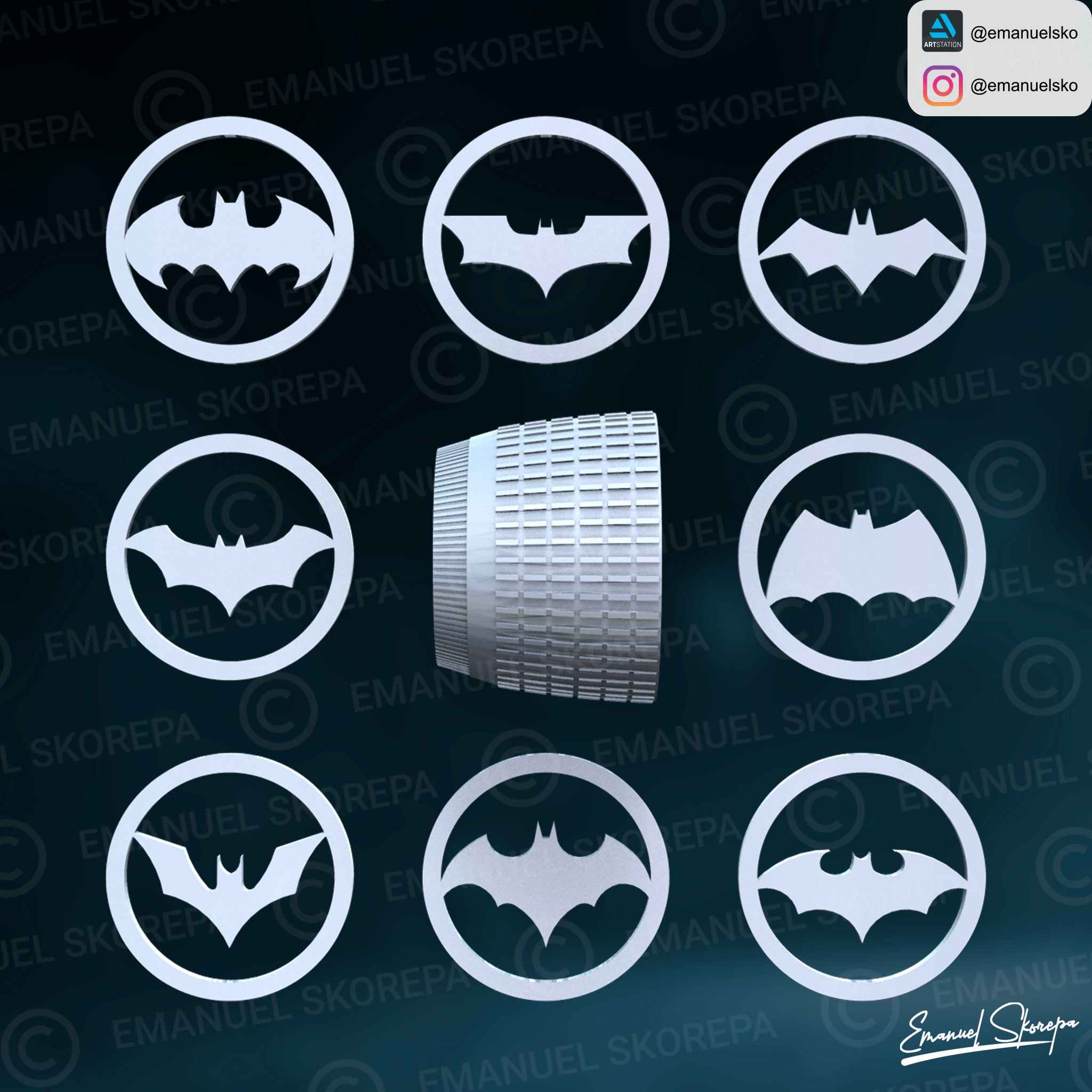 🦸 Batsignal Light Projection・ STL File for ・Cults