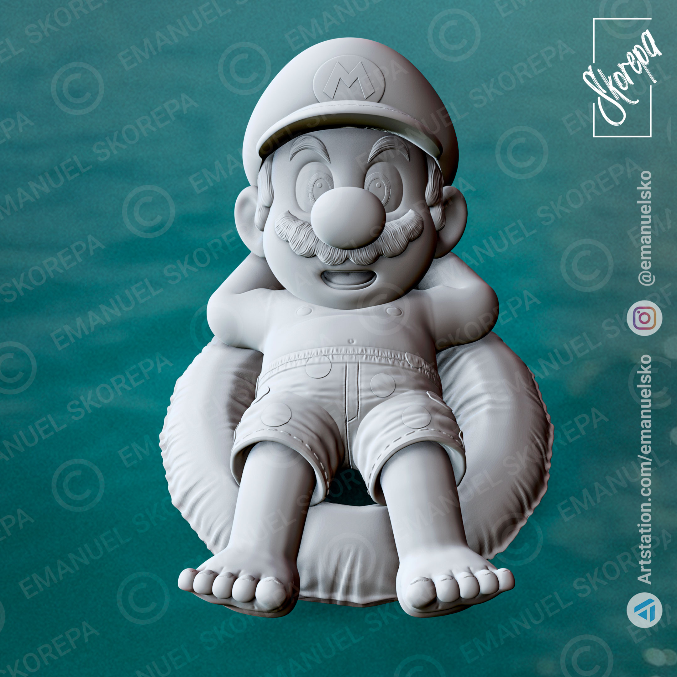 Archivo 3D MARIO (FLOATS ON WATER) 🚰 ・Modelo para descargar y imprimir ...