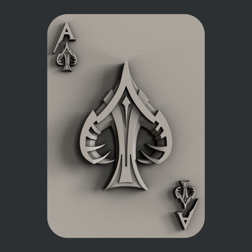 STL file 3d models ace of spades ♠️ ・3D printing model to download・Cults
