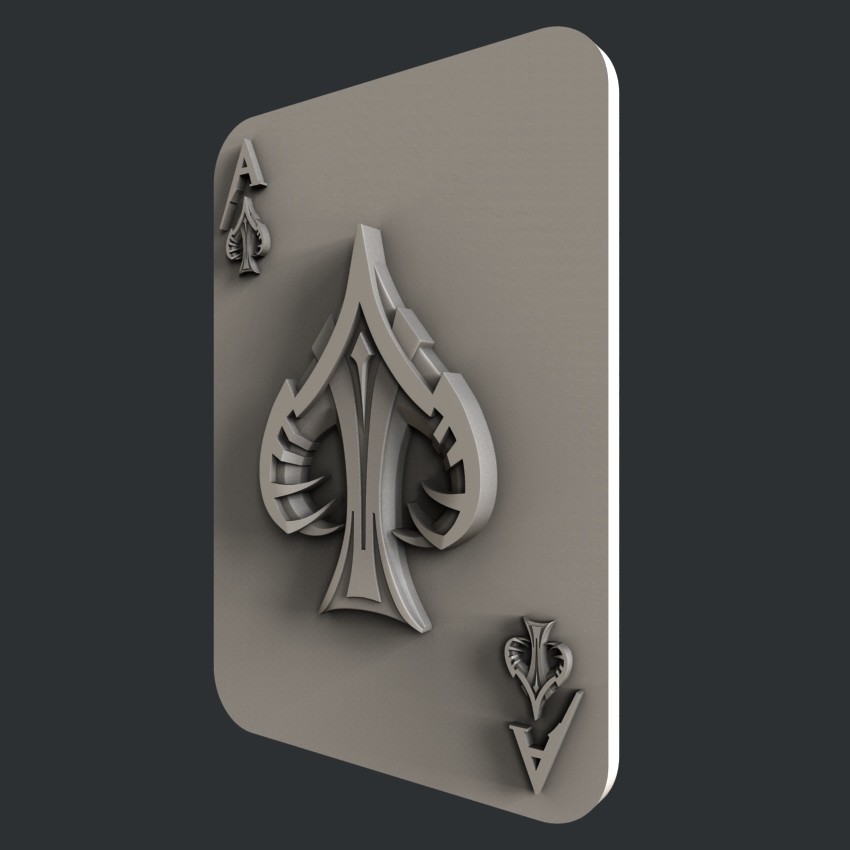 STL file 3d models ace of spades ♠️ ・3D printing model to download・Cults