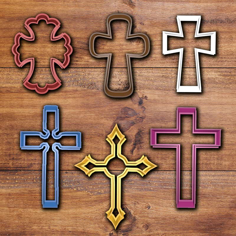 🍪 Catholic crosses cookie cutter set・ STL File for ・Cults