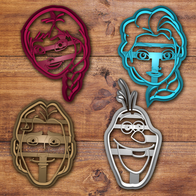 STL file Disney Frozen cookie cutter set 🍪 ・3D printable model to ...
