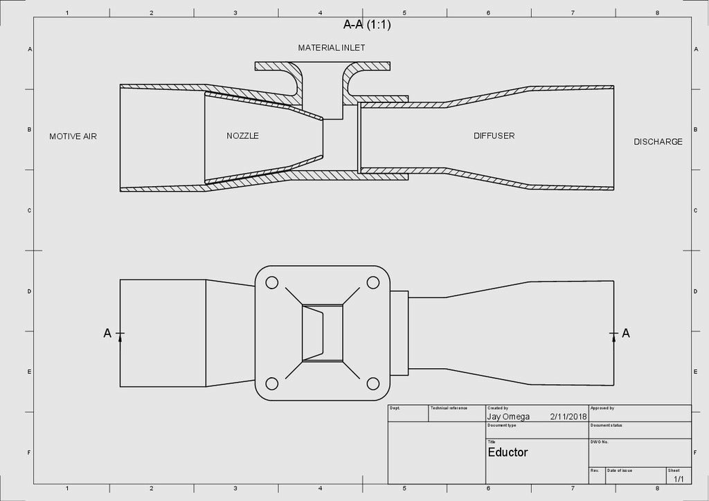 Free STL file Pneumatic Eductor for moving dry materials 👽 ・3D print ...