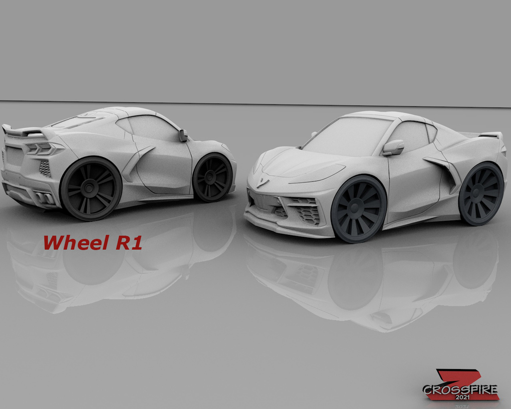 STL file Corvette C8 Comic-Car 🚗 ・3D printable model to download・Cults