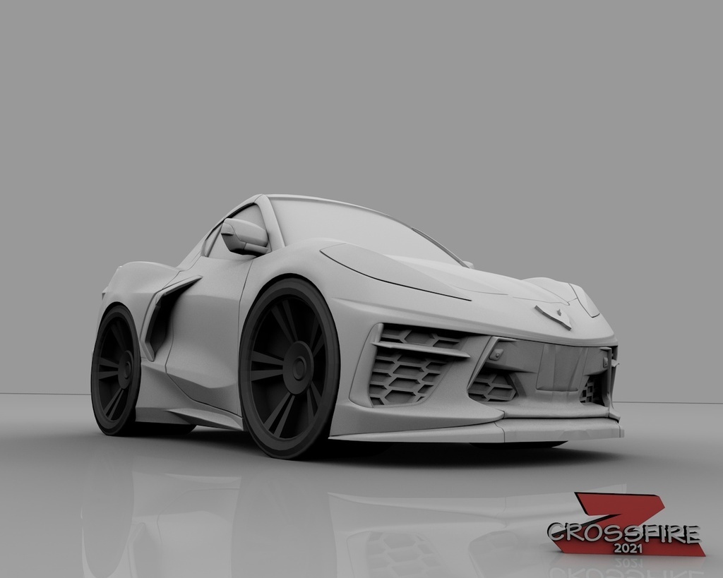 STL file Corvette C8 Comic-Car 🚗 ・3D printable model to download・Cults