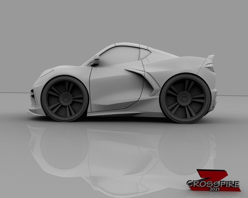 STL file Corvette C8 Comic-Car 🚗 ・3D printable model to download・Cults