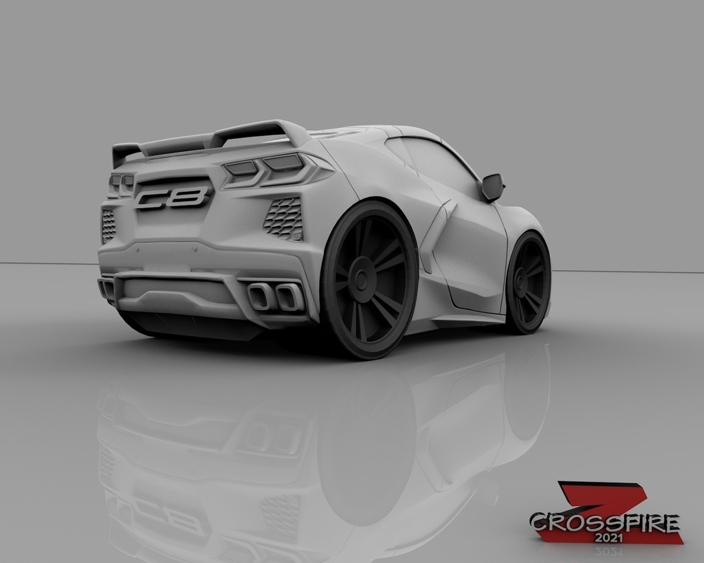 STL file Corvette C8 Comic-Car 🚗 ・3D printable model to download・Cults