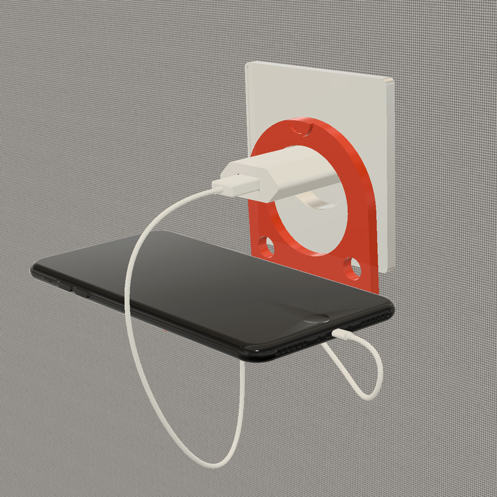 STL file Foldable iphone charger holder for plug 📱・3D printing model to ...