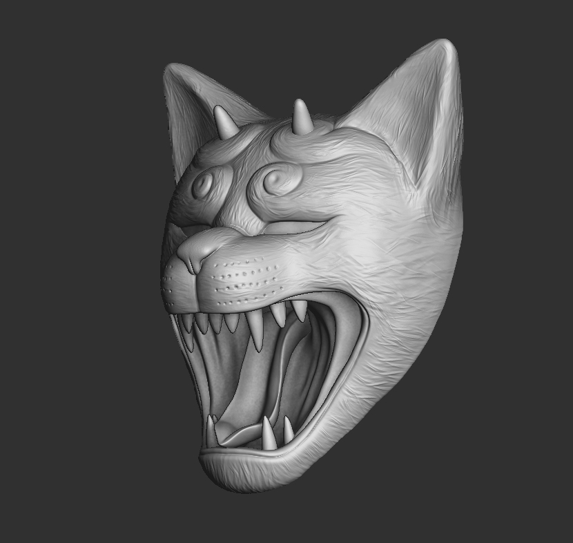STL-Datei ONI CAT MASK 🐱 ・3D-druckbares Modell zum Herunterladen・Cults