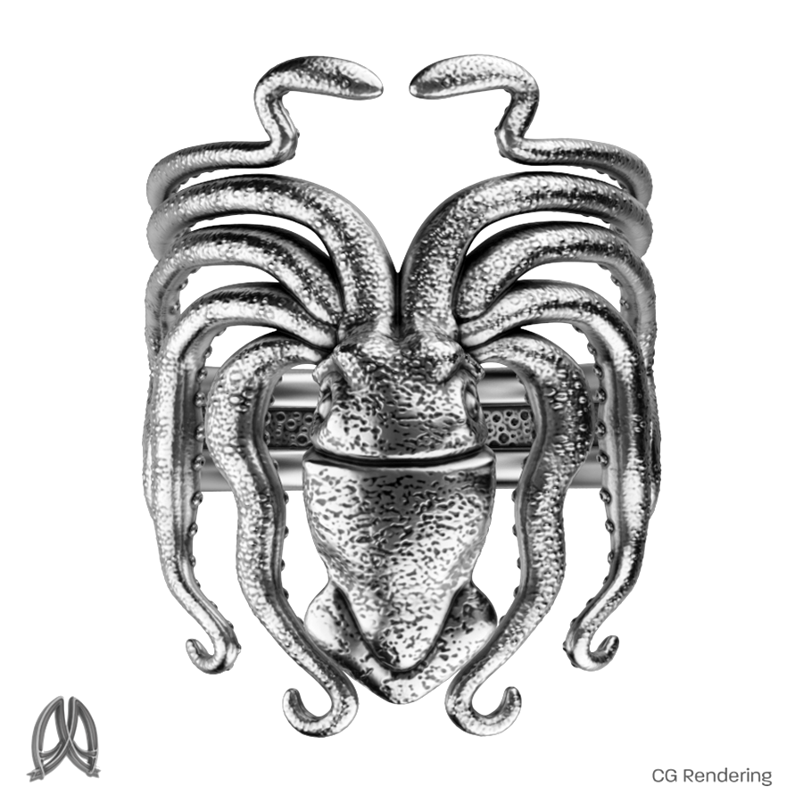 STL file Squid Ring 🦑 ・3D printable model to download・Cults