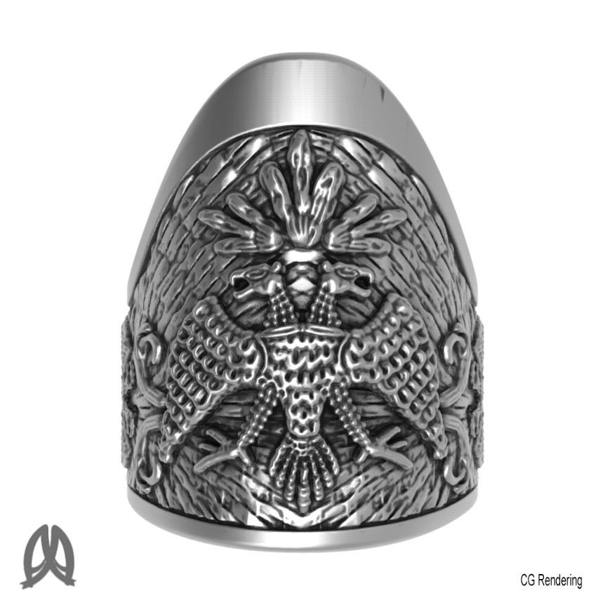 STL file Double-headed Eagle Thumb Ring 🦅 ・3D printer design to ...